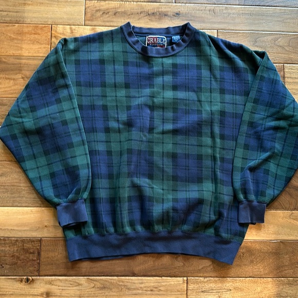 Vintage | Shirts | Vtg Crable Classics Tartan Plaid Golf Sweatshirt Sz ...